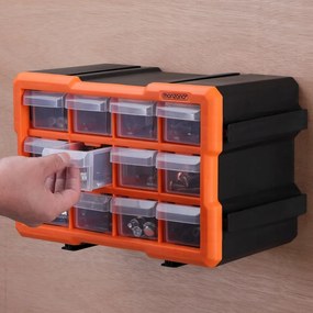 Organizér Damir s 12 přihrádkami černý/oranžový