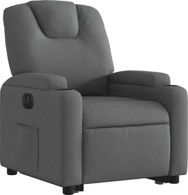 Elektrické zvedací polohovací křeslo tmavě šedé textil 3204393