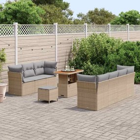Sada zahradních pohovek s polštářem 10 pcs béžová a světle šedá 3363402
