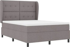 Postel s boxspringem s čelo Taupe 140 x 190 cm textil 3340561
