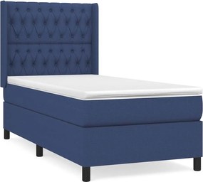 Box spring postel s matrací modrá 90x190 cm textil 3131639