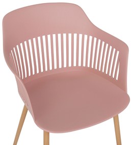 Sada 2 růžových jídelních židlí BERECA Beliani