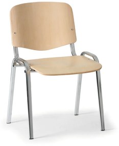 Dřevěná židle ISO, buk, s chromovanou konstrukcí, nosnost 120 kg