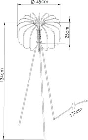 Stojící lampa Mula, 1x žluté plstěné stínítko, b, (fi 45cm)