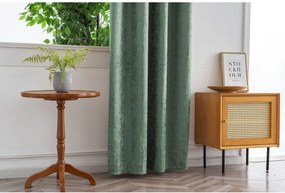 Zatemňovací závěs LOOM VELVET 140x250 cm, zelený Zavěšení: Kovové kroužky
