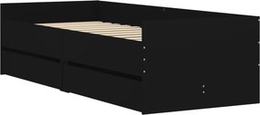 Rám postele se zásuvkami černý 75 x 190 cm Small Single 3207358