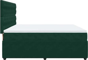 Box spring postel s matrací tmavě zelená 180x200 cm samet 3294715