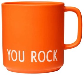 DESIGN LETTERS Porcelánový hrnek You Rock Orange 300 ml, oranžová barva, porcelán