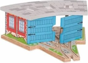 Bigjigs Rail Trojité depo s vraty / od 3 let