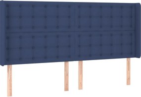 Box spring postel s matrací a LED modrá 160x200 cm textil 3138651