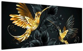 Obraz - zlatí ptáci (100x40cm)