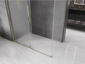 Mexen Velar, sprchový kout s posuvnými dveřmi 140 x 70 cm, 8mm sklo námraza, zlatá lesklá, 871-140-070-31-50