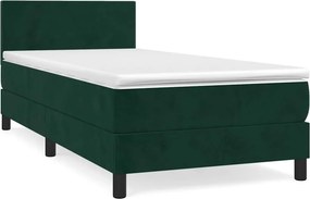 Box spring postel s matrací tmavě zelená 90x190 cm samet 3141158