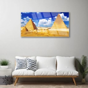 Obraz na skle Poušť Piramidy Krajina 140x70 cm