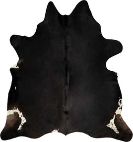 Koberec z pravé hovězí kůže černý 150 x 170 cm 284341