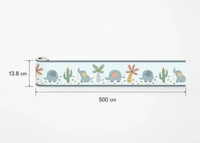 Dětská samolepící bordura na zeď Modří Sloni | 5 m x 13.8 cm | DWBD8505