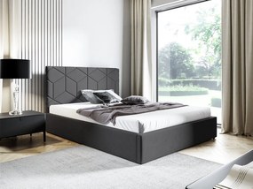 Eka Čalouněná postel BOX 90x200 cm Barva látky Trinity: Černá (Trinity 2316), Úložný prostor: Bez úložného prostoru