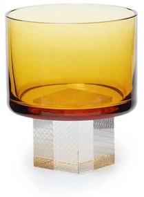 Sklenice whiskey cube - design Lukáš Houdek, amber, 280 ml
