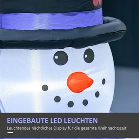 Aosom Sněhuláci sněhulák vánoční dekorace, LED světla, 1,8 m, včetně ventilátoru, samonafukovací