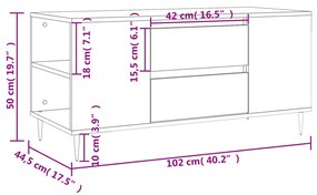 Konferenční stolek černý 102 x 44,5 x 50 cm kompozitní dřevo - Default Title