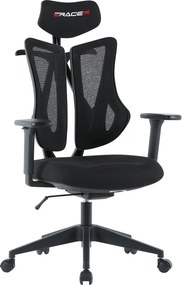 Herní ergonomická židle ERACER H3246 — síť / látka, černá