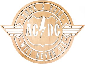 Dřevěná dekorace AC/DC