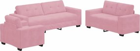 Set pohovek 3 ks Růžová samet 3324642