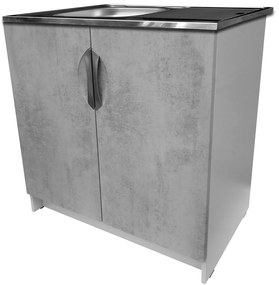 Bawor Kuchyňská skříňka s dřezem beton korpus šedý 80 cm