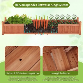Costway Květinový truhlík vyvýšený záhon dřevěný květináč s přepážkou