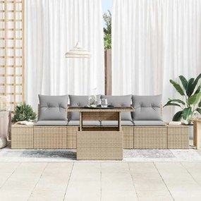 Set pohovek 5 ks Béžová a Světle šedá polyratan 3349086