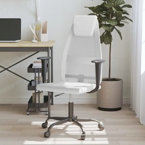 vidaXL Kancelářská židle výškově nastavitelná síťovina umělá kůže [353024] Barva: Bílá