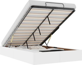 Osmanský rám postele bez matrace bílý 120x190 cm umělá kůže 3310790