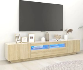 vidaXL TV skříňka s LED osvětlením 200x35x40 cm [3120171] Barva: dub sonoma