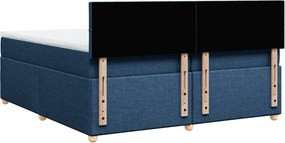 Box spring postel s matrací modrá 200x200 cm textil 3286793