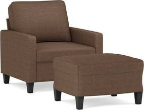 Křeslo s podnožkou hnědé 60 cm textil 3201032
