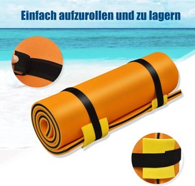 Costway Vodní houpací síť plavecká podložka plavecký raft vodní postel oranžová