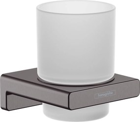 Hansgrohe AddStoris, nádobka na ústní hygienu, kartáčovaný černý chrom, HAN-41749340