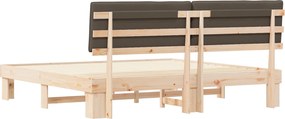 Rám postele s čalouněným čelem s čelo Taupe 200 x 200 cm 3398097