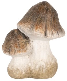 Béžovo-hnědá keramická dekorace houby Mushroom - 10*7*12 cm