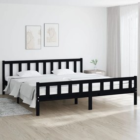 Rám postele černý masivní dřevo 160 x 200 cm
