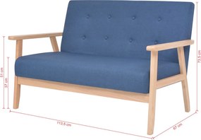 2místná sedačka textil modrá 244655
