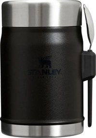 Matně černá termoska na jídlo z nerezové oceli 400 ml Legendary Food Jar + Spork Black 2.0 – Stanley