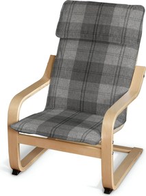 Sedák na dětské křeslo IKEA Poäng barva šedá látka pletený vzor, vzorované