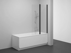 Ravak Chrome - Vanová zástěna CVS2-100 P, dvoudílná, 100x150 cm, černá/čiré sklo 7QRA0300Z1