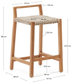 Zahradní barová židle rolave 67 cm přírodní MUZZA