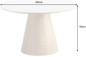 Kulatý jídelní stůl Parthenia 120 cm vzor dub