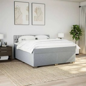 Box spring postel s matrací světle šedá 180 x 200 cm textil 3285974
