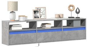 Nástěnná TV skříňka s LED betonově šedá 180 x 31 x 45 cm 3307943