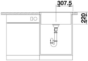 Blanco Pleon 6, silgranitový dřez 615x510x220 mm, 1-komorový, tmavě hnědá, BLA-521688