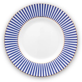 Pip Studio Royal stripes talíř ∅17 cm, bílo-modrý